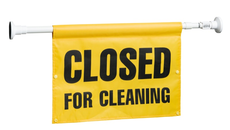 Bilingual Closed for Cleaning Hanging Door Sign | M2